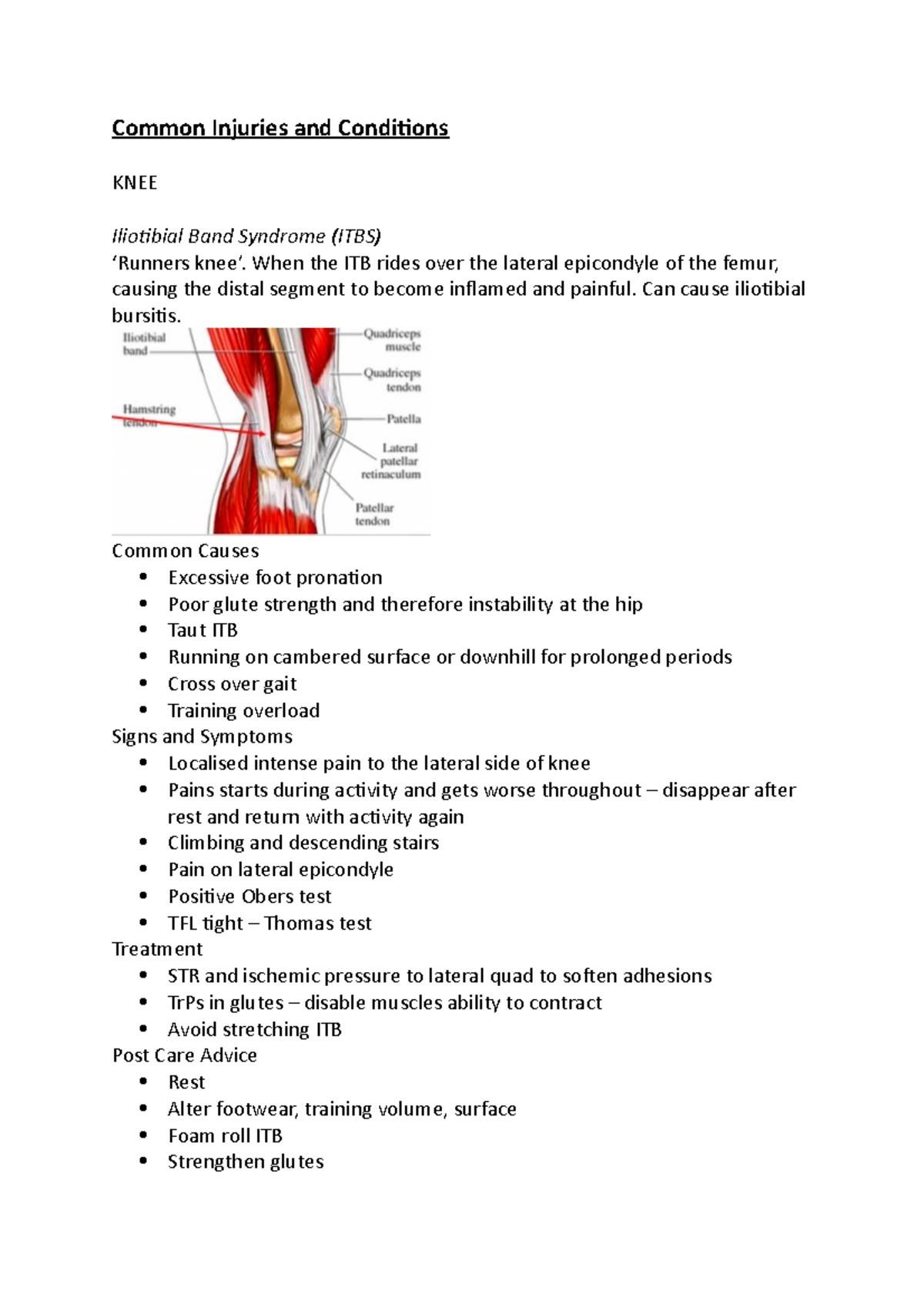 Common Injuries and Conditions - K - Common Injuries and Conditions ...