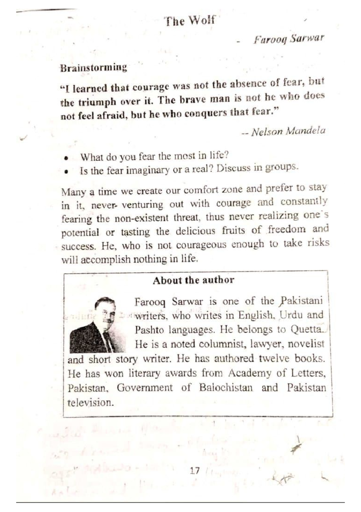 The Wolf - It's the chapter of 1st sem English textbook. - Studocu