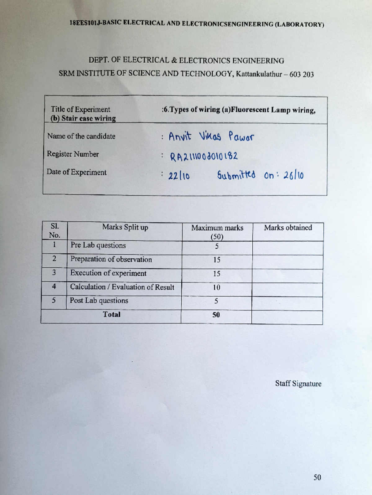 BEEE EXP 6 - Assignment of Basic Electrical and Engineering Experiment ...