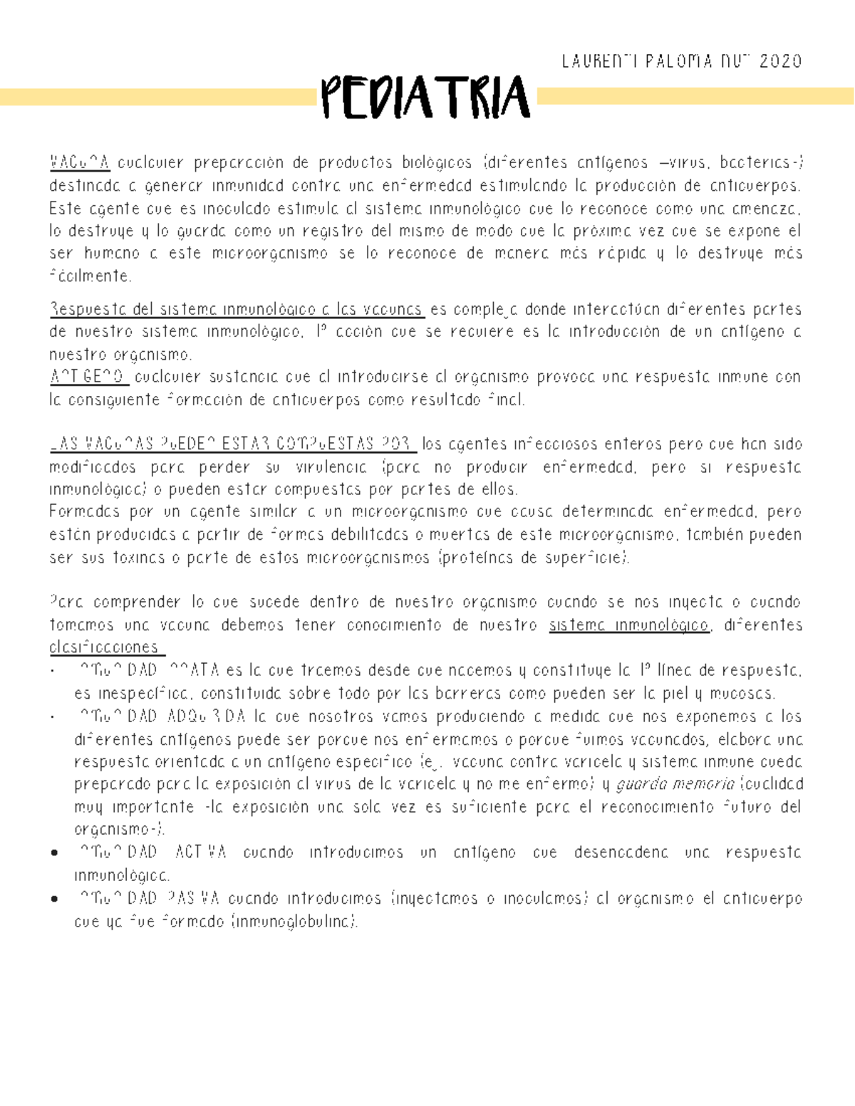 Pediatria NUT - Resumen - PEDIATRIA V A C U N A c u a l q u i e r p r e p a r a c i ó n d e p r ...