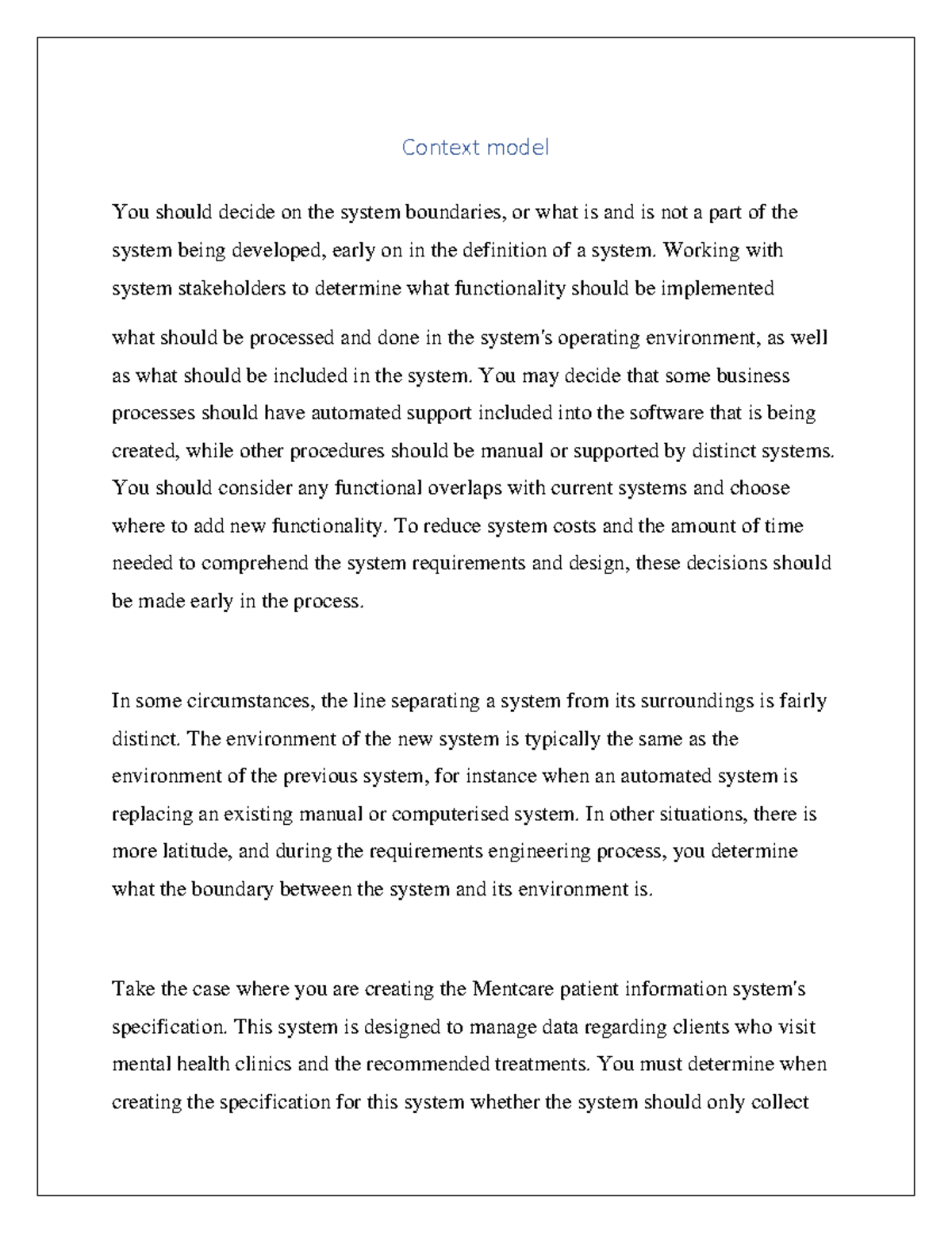 Context model - Context model You should decide on the system ...