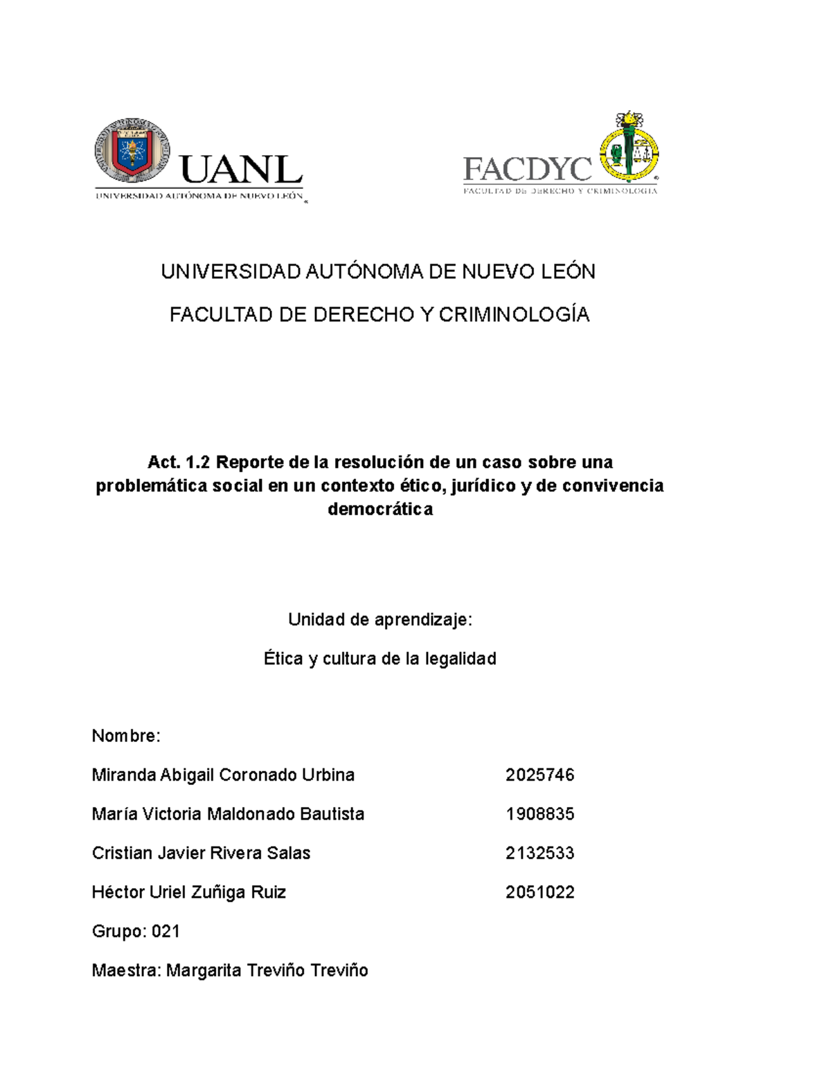 Evidencia 1 Reporte de la resolución de un caso sobre una problemática social en un contexto ...