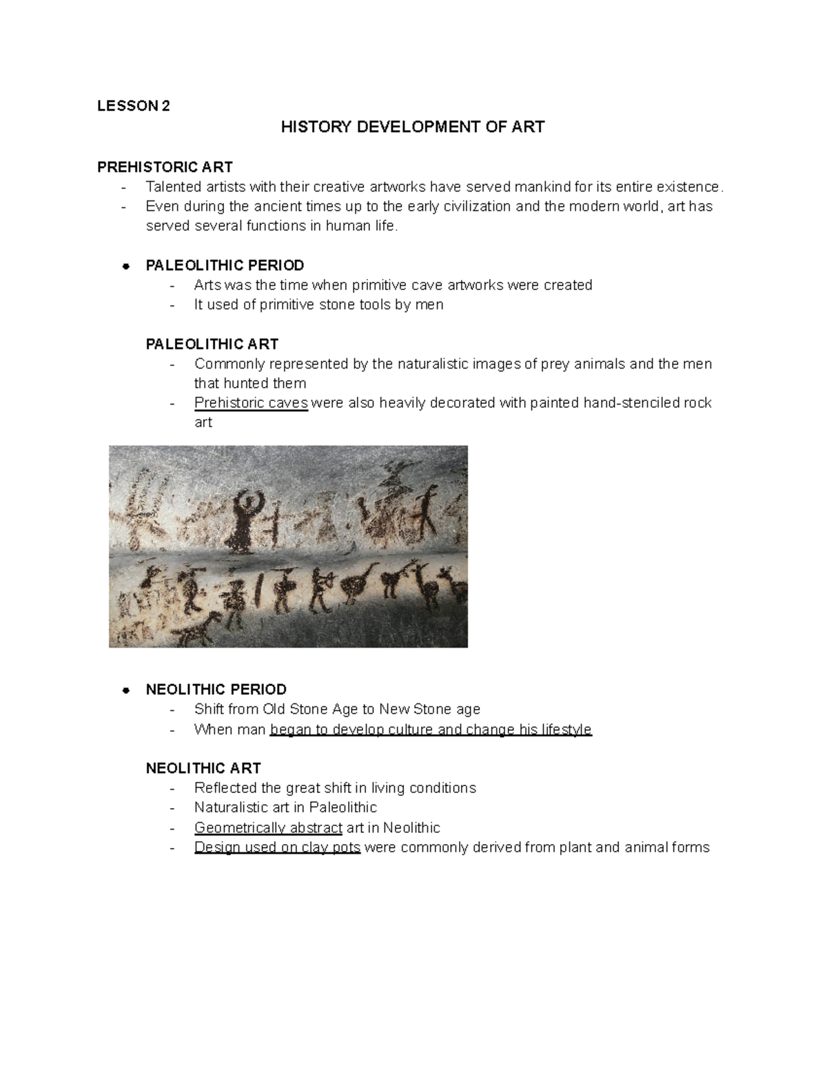HISTORY DEVELOPMENT OF ART - LESSON 2 HISTORY DEVELOPMENT OF ART ...