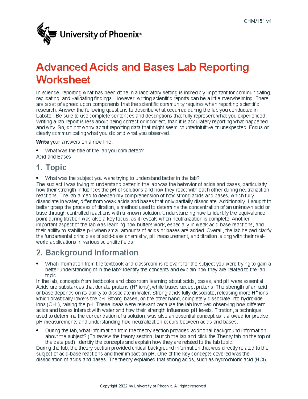 chm151 v4 wk4 advanced acids and bases lab report observational - CHM ...