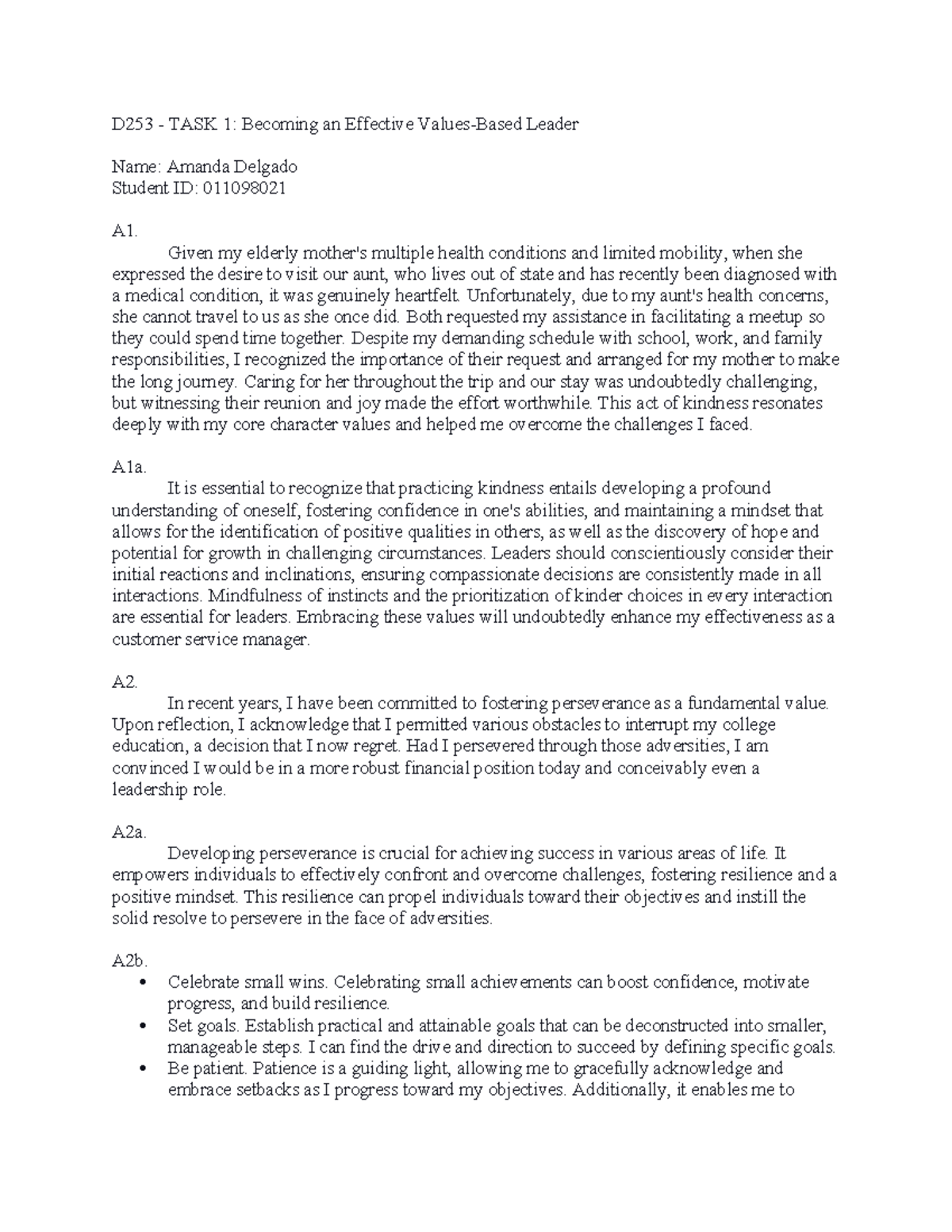 D253 Task 1 Amanda Delgado - D253 - TASK 1: Becoming an Effective ...