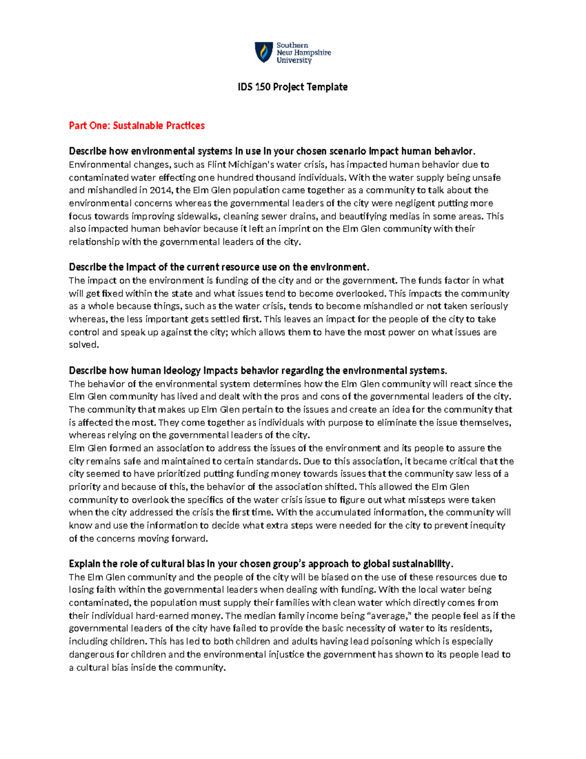 IDS 150 Project Template - IDS 150 Project Template Part One ...