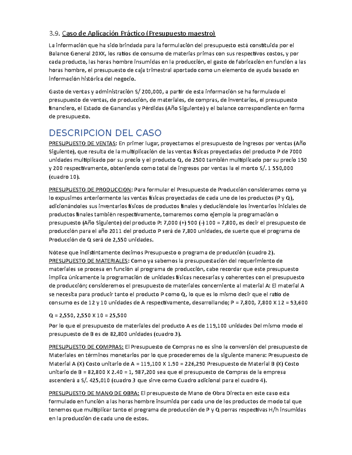 Material Adicional El Presupuesto Entrega 1 (1)-desbloqueado - 3. Caso ...