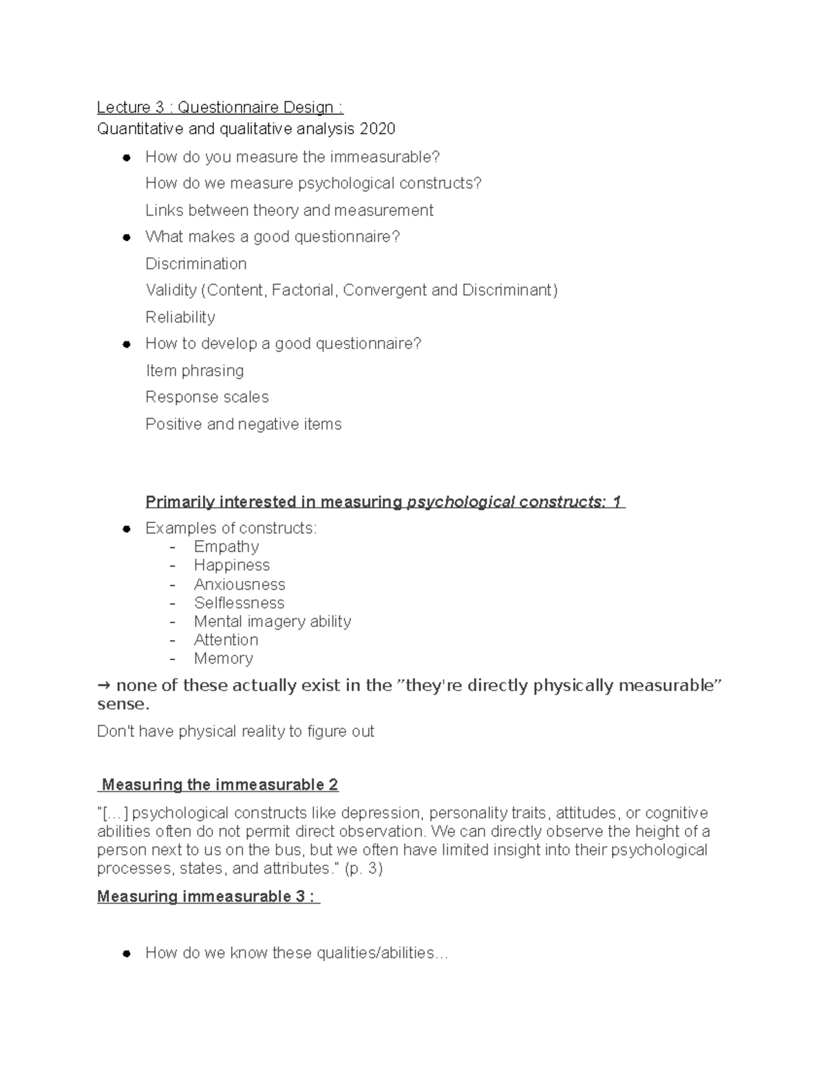 Lecture 3 Questionnaire Design - Lecture 3 : Questionnaire Design ...