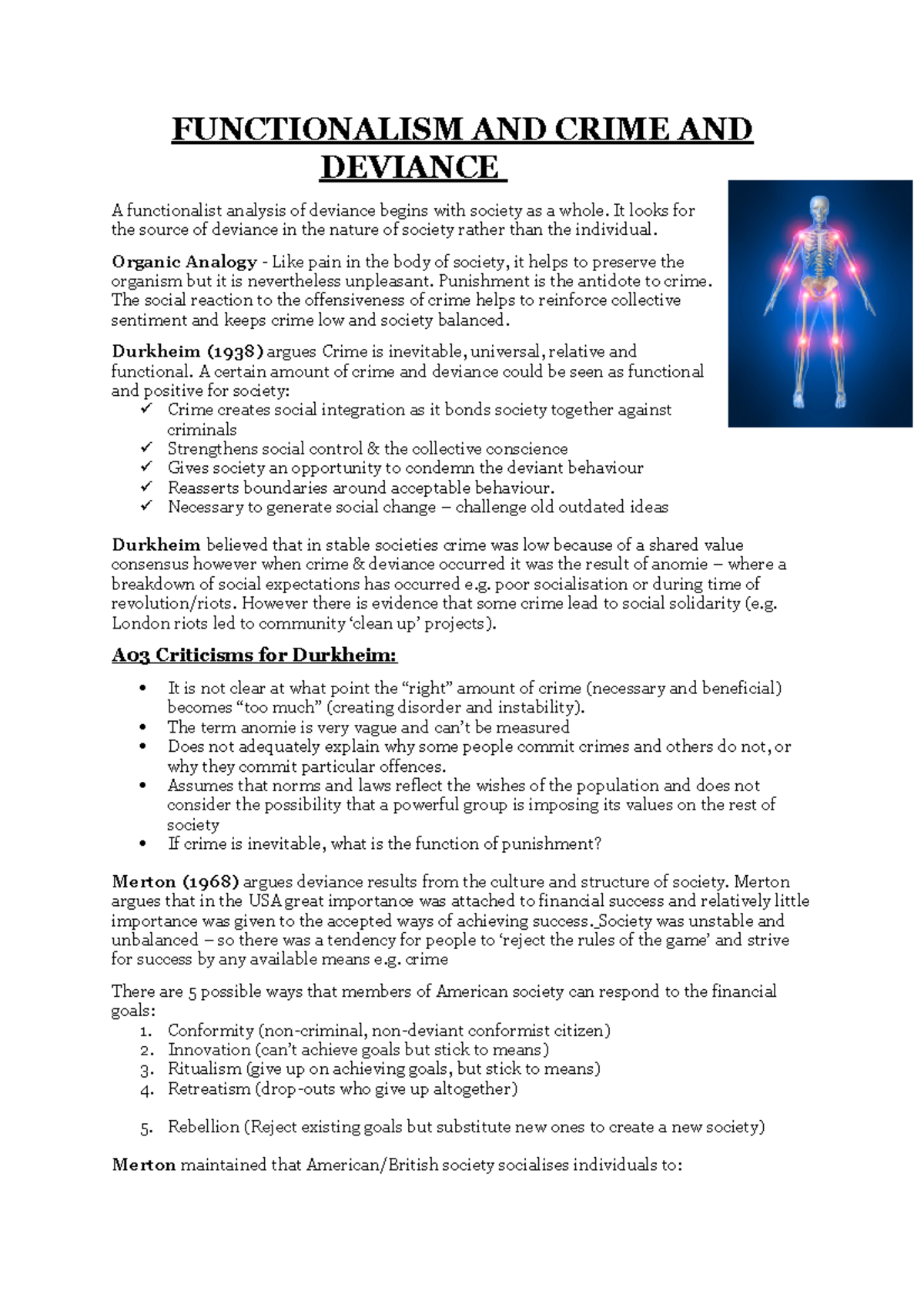 Functionalism AND Crime AND Deviance - FUNCTIONALISM AND CRIME AND ...