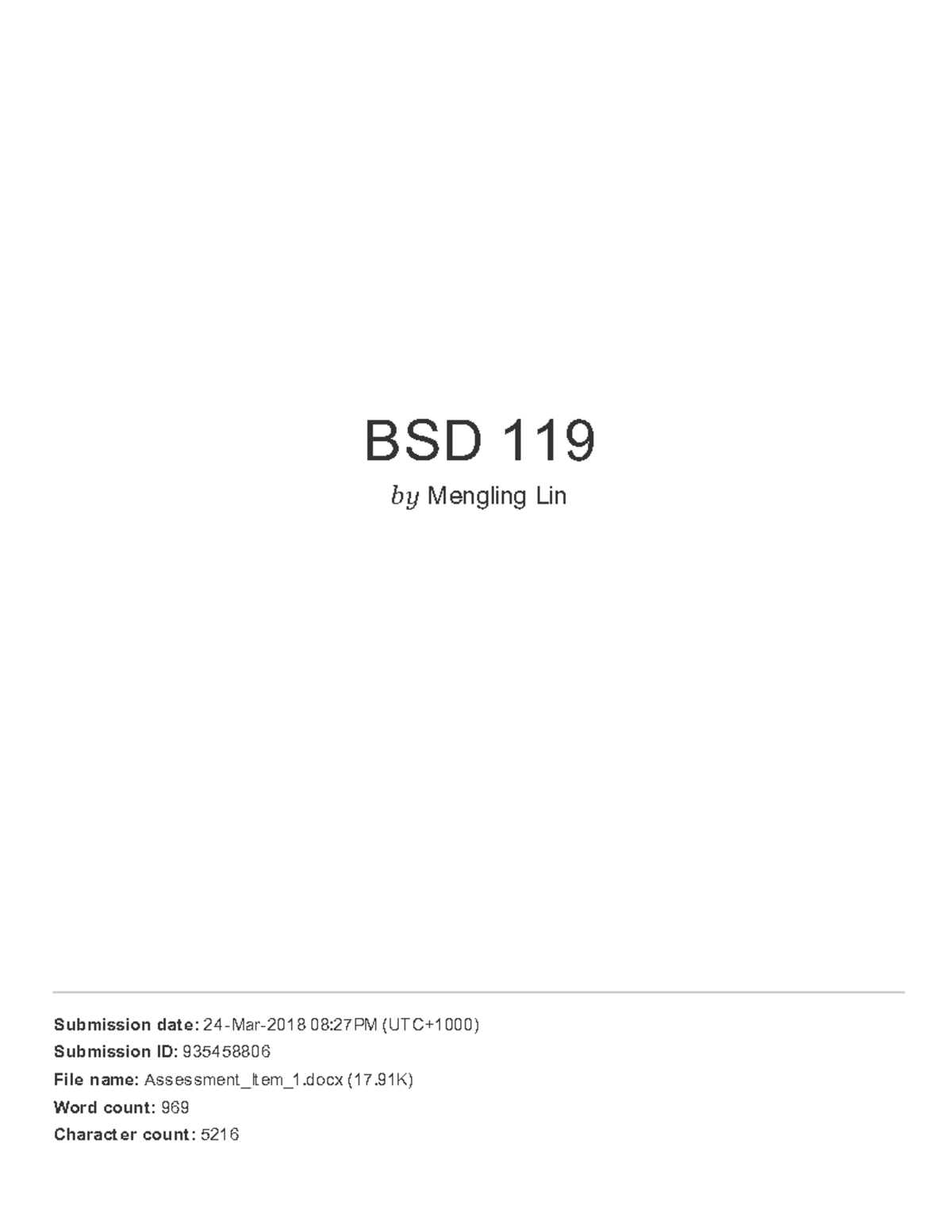 BSD 119 - Grade 4 - BSD 119 by Mengling Lin Submission date: 24-Mar ...