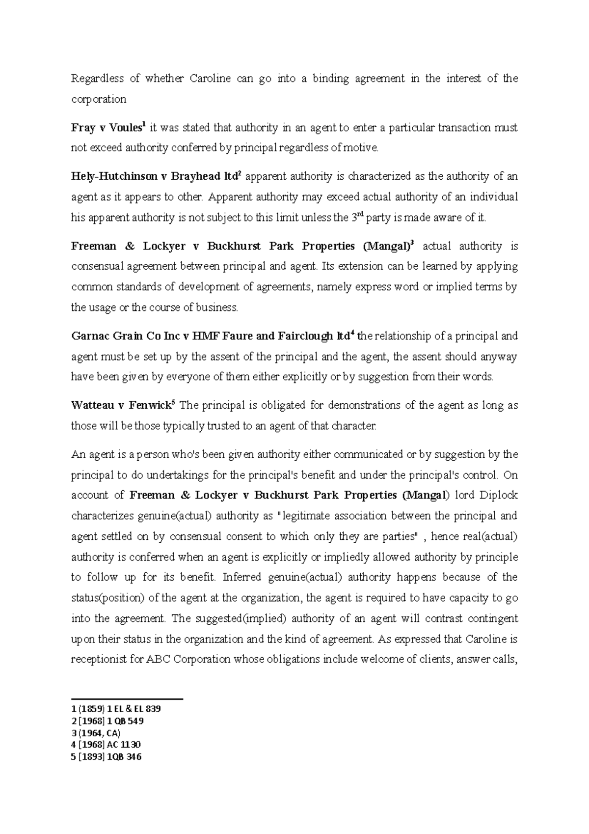 Commercial assignment - Regardless of whether Caroline can go into a ...