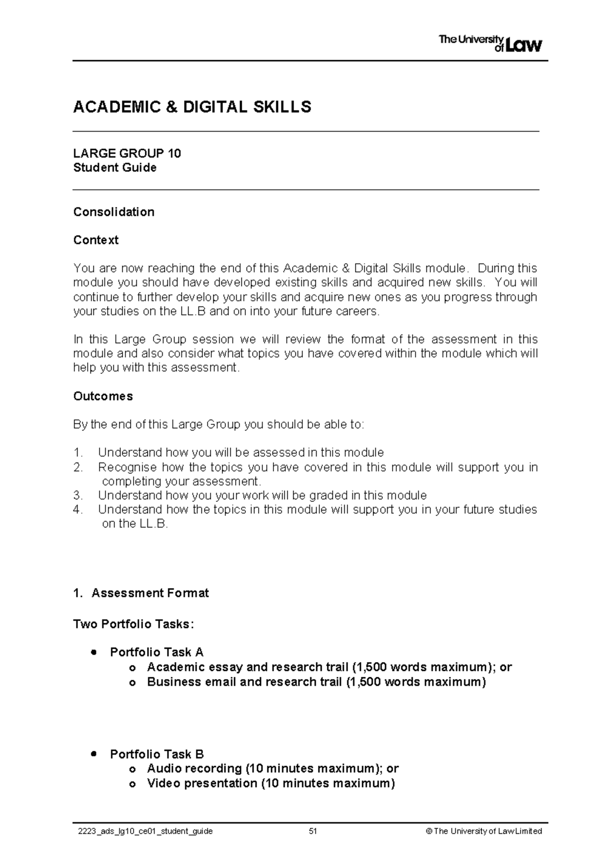 2223 ads lg10 ce01 student guide - ACADEMIC & DIGITAL SKILLS LARGE GROUP 10 Student Guide - Studocu