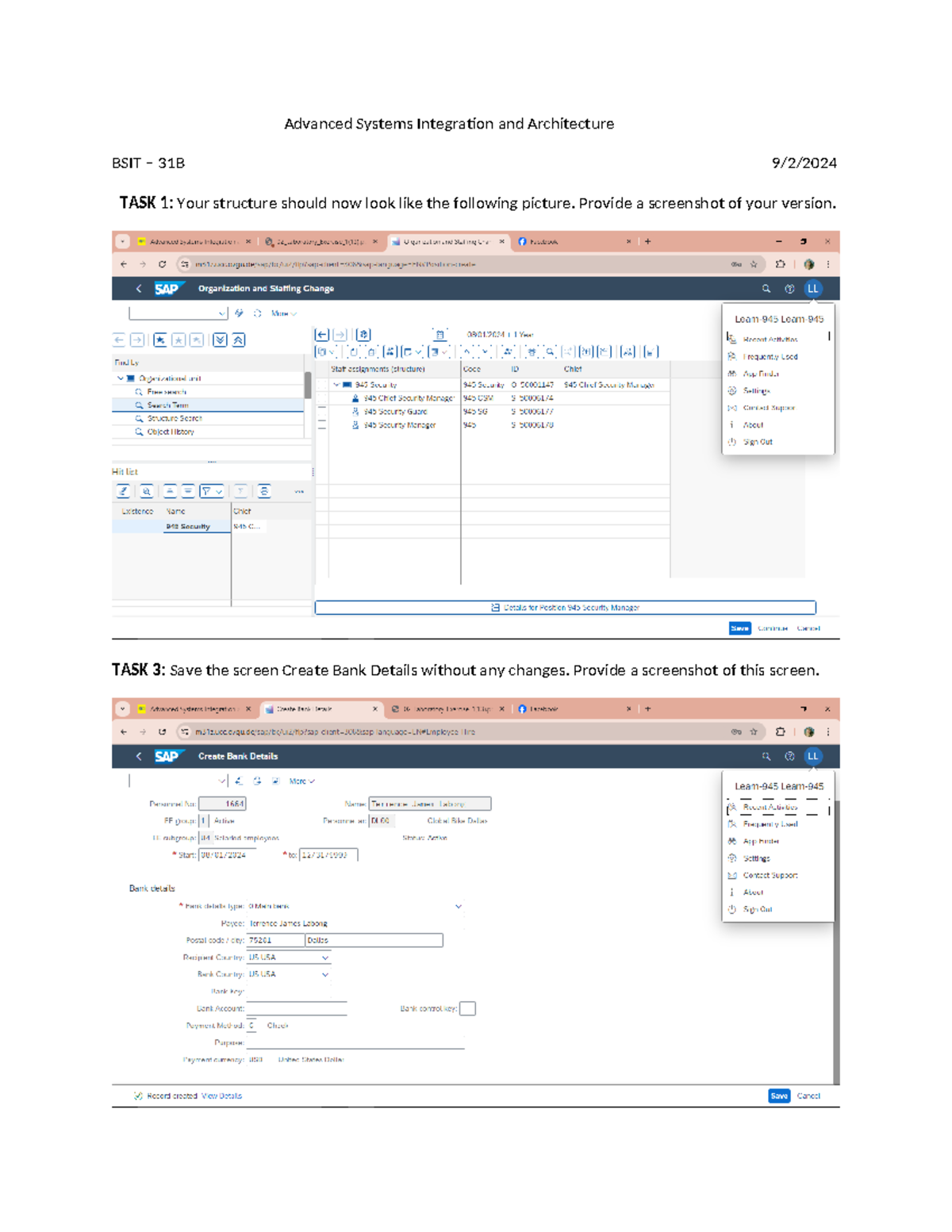 02 Laboratory Exercise 1(a SAP - Information Technology - Advanced ...