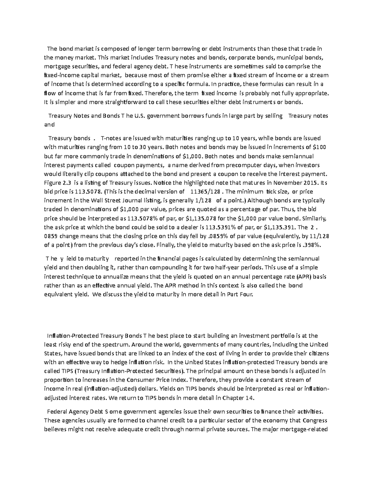 Bond market - Lecture notes 1 - The bond market is composed of longer ...