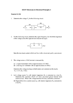 MOCK EE107 exam (12) - mock exam - DEPARTMENT OF ELECTRONIC ...