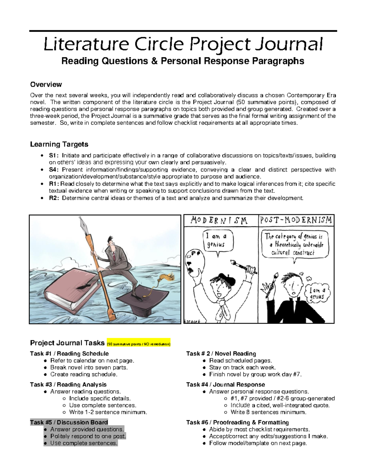 Literature Circle Project Journal 2021 - Literature Circle Project ...