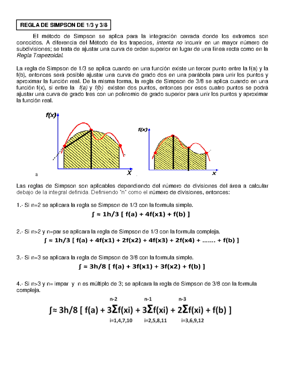 7Regla de Simpson - El método de Simpson se aplica para la integración ...