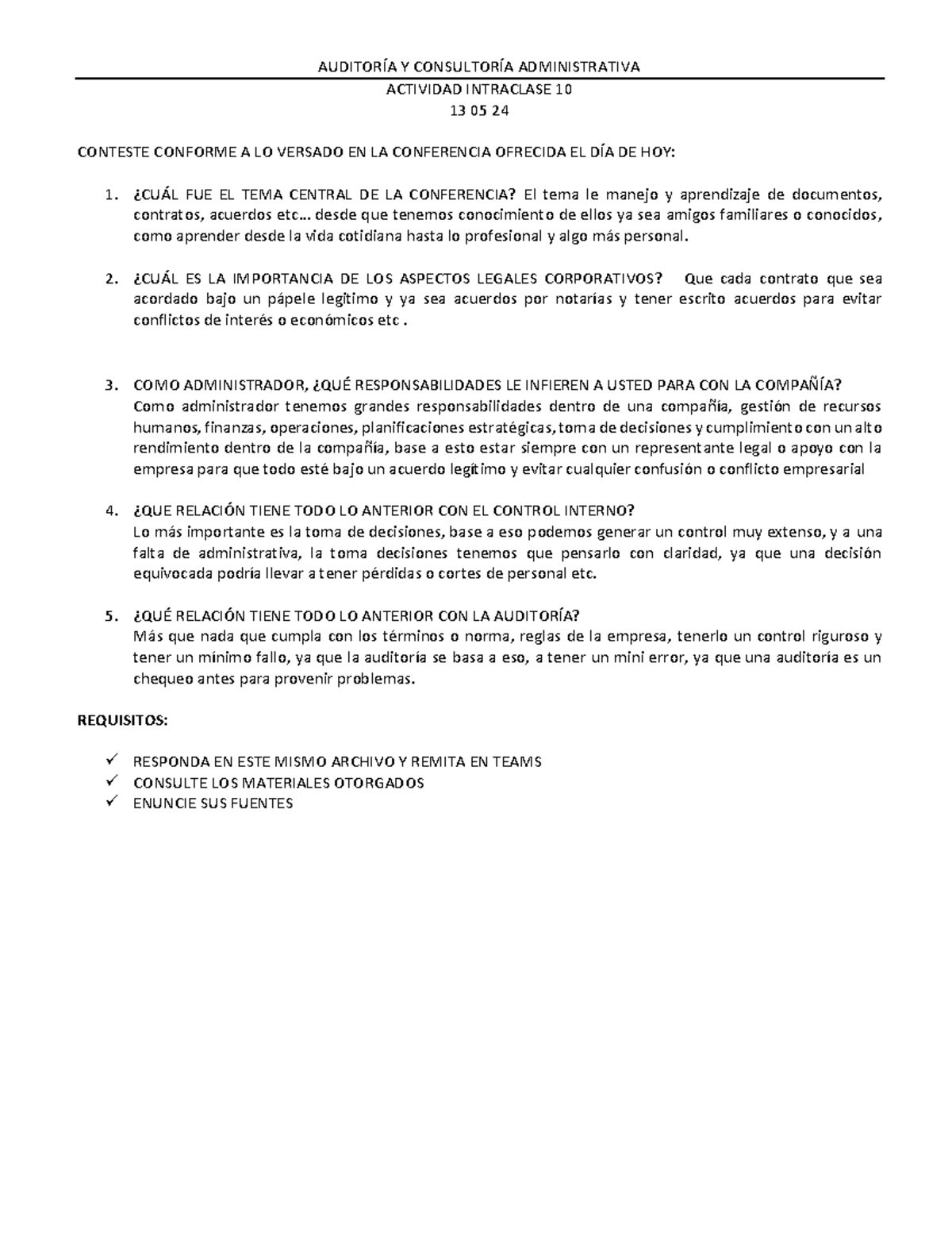 Actividad intraclase 10 13 05 24 - AUDITORÍA Y CONSULTORÍA ...