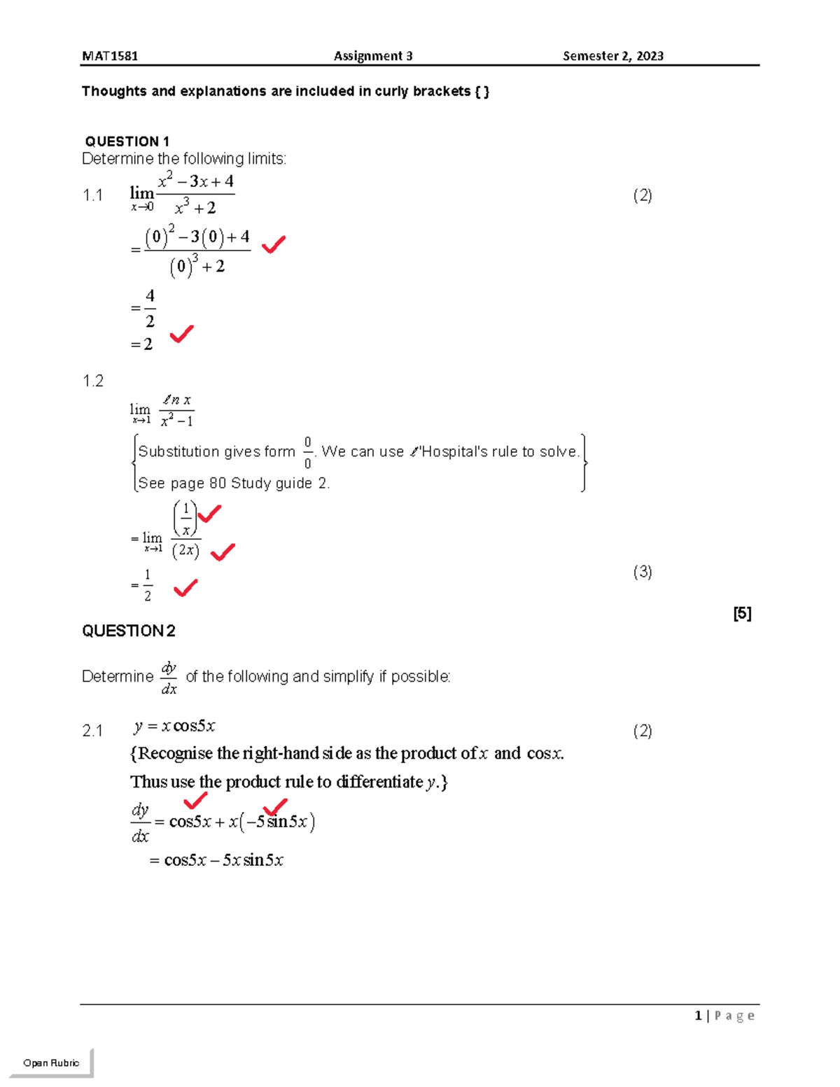 Solutions Mat1581 Assignment 3 Semester 2 Thoughts And Explanations