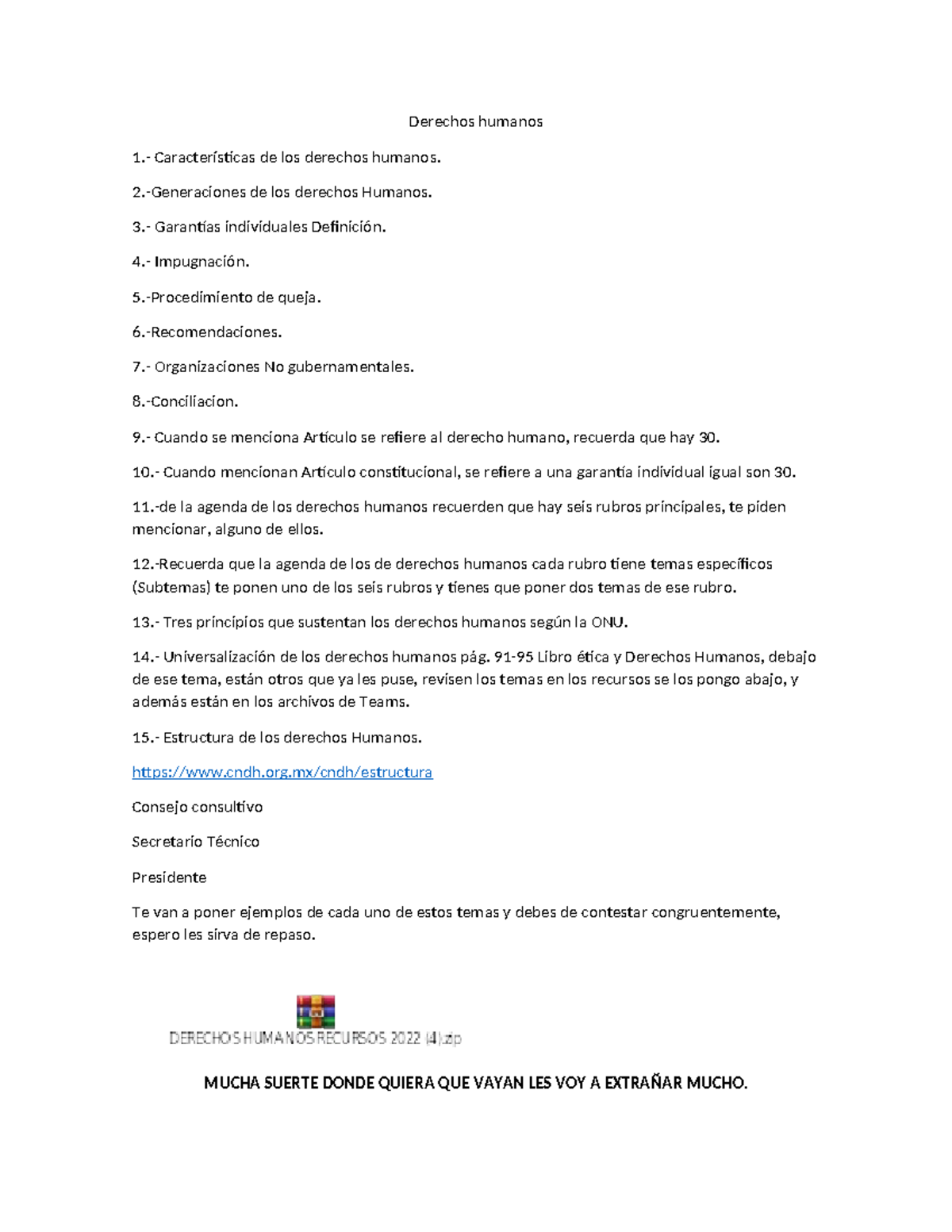 Repaso DH - Derechos humanos 1.- Características de los derechos ...