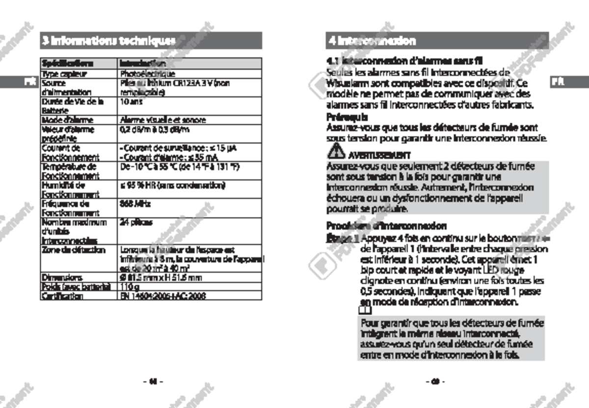 Wireless Smoke Detector 7 - sement 3 Informations techniques 4 ...