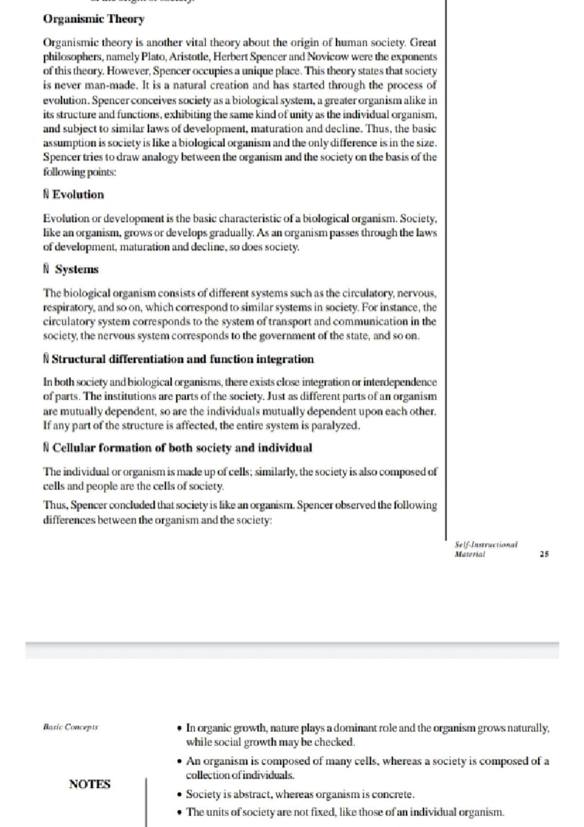 Organic theory - B.A Economics - Studocu