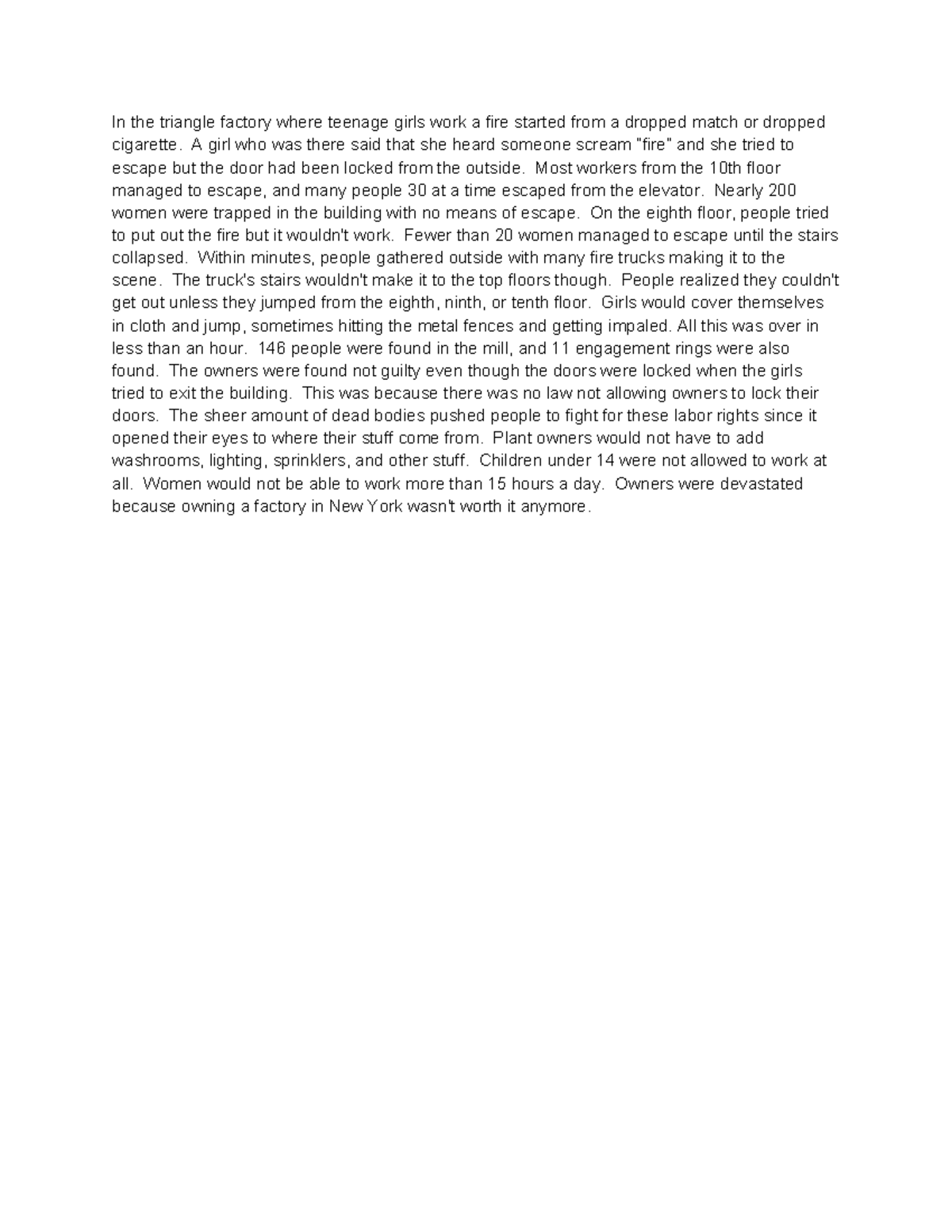 Triange Sweatwaist Factory - In the triangle factory where teenage ...