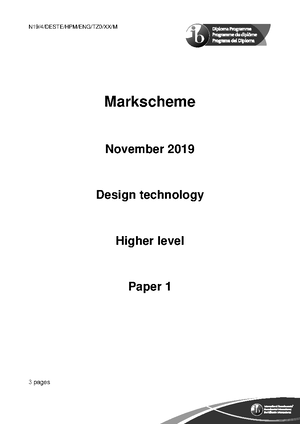 Design technology paper 1 HL - No part of this product may be ...