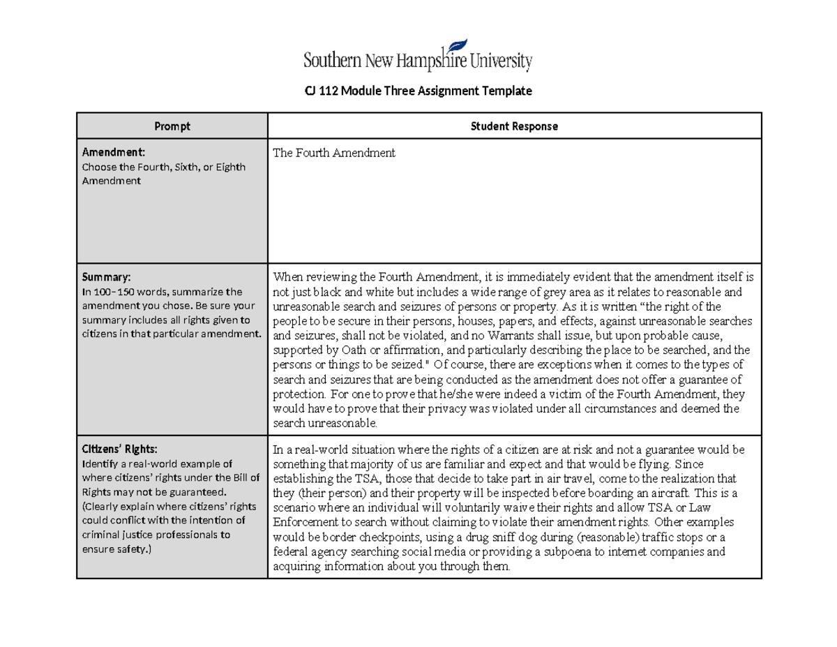 CJ-112 3-2 Module Three Assignment - Be sure your summary includes all ...