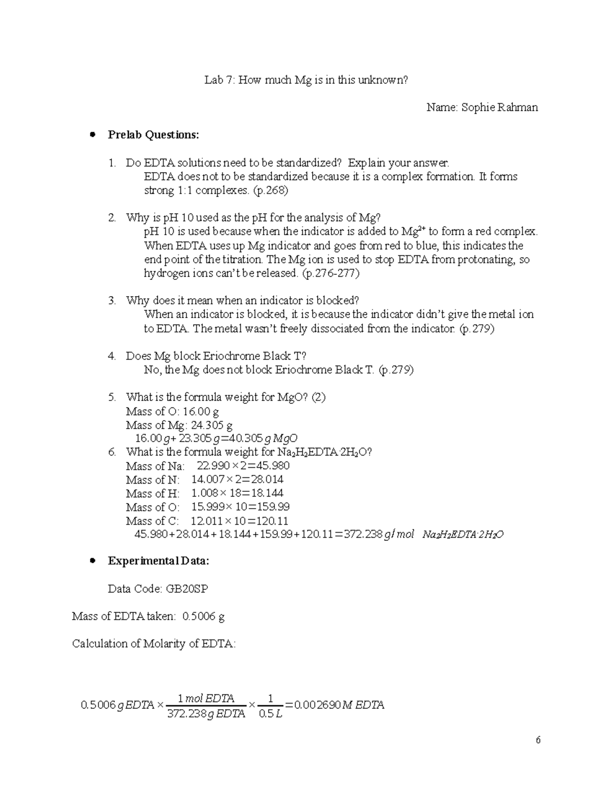 Lab 7 Sophie Rahman - Lab 7 lab report - Lab 7: How much Mg is in this ...