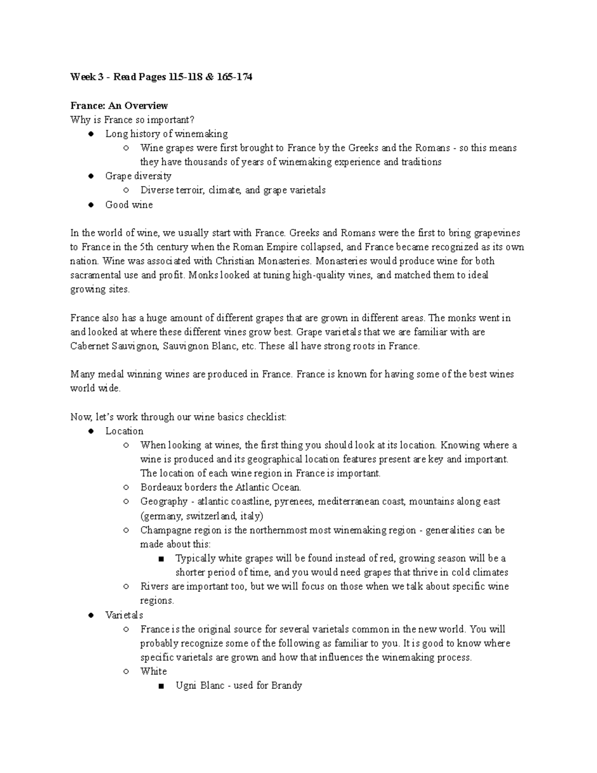 CA 4 - France Overview, Loire Valley, & Alsace - Week 3 - Read Pages ...