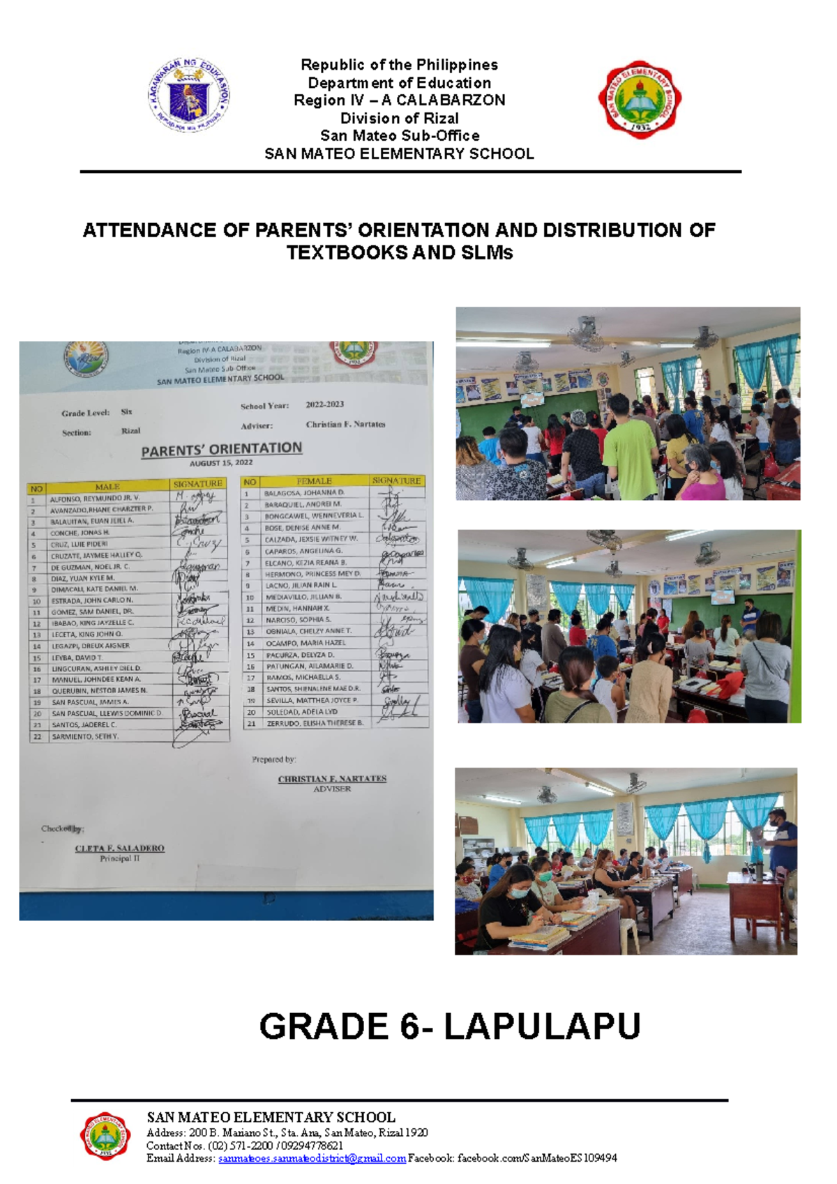 Attendance - NAME AGS - Republic of the Philippines Department of ...