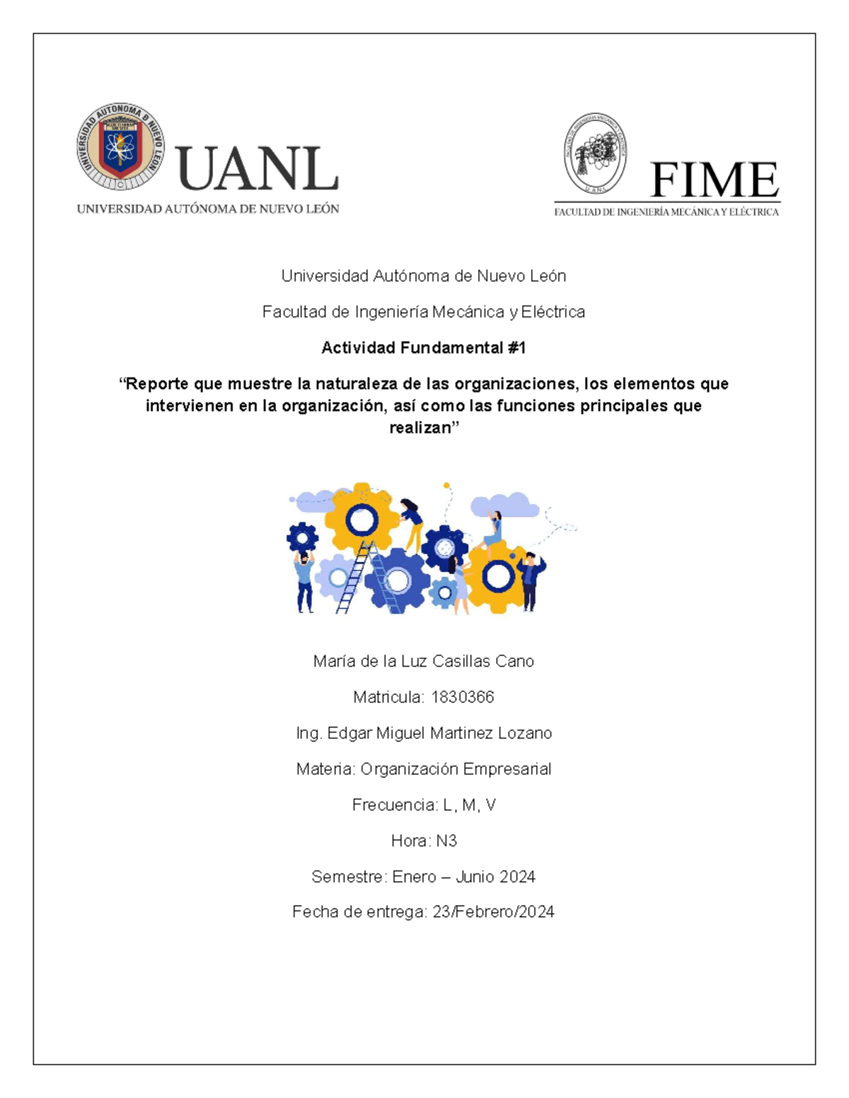 Act Fund 1 Org Emp - Actividad fundamental 1 - Universidad Autónoma de ...