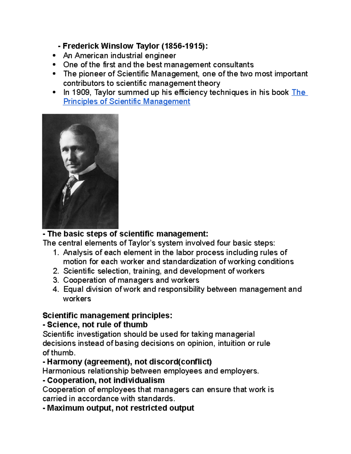 Frederick Winslow Taylor - Analysis of each element in the labor ...