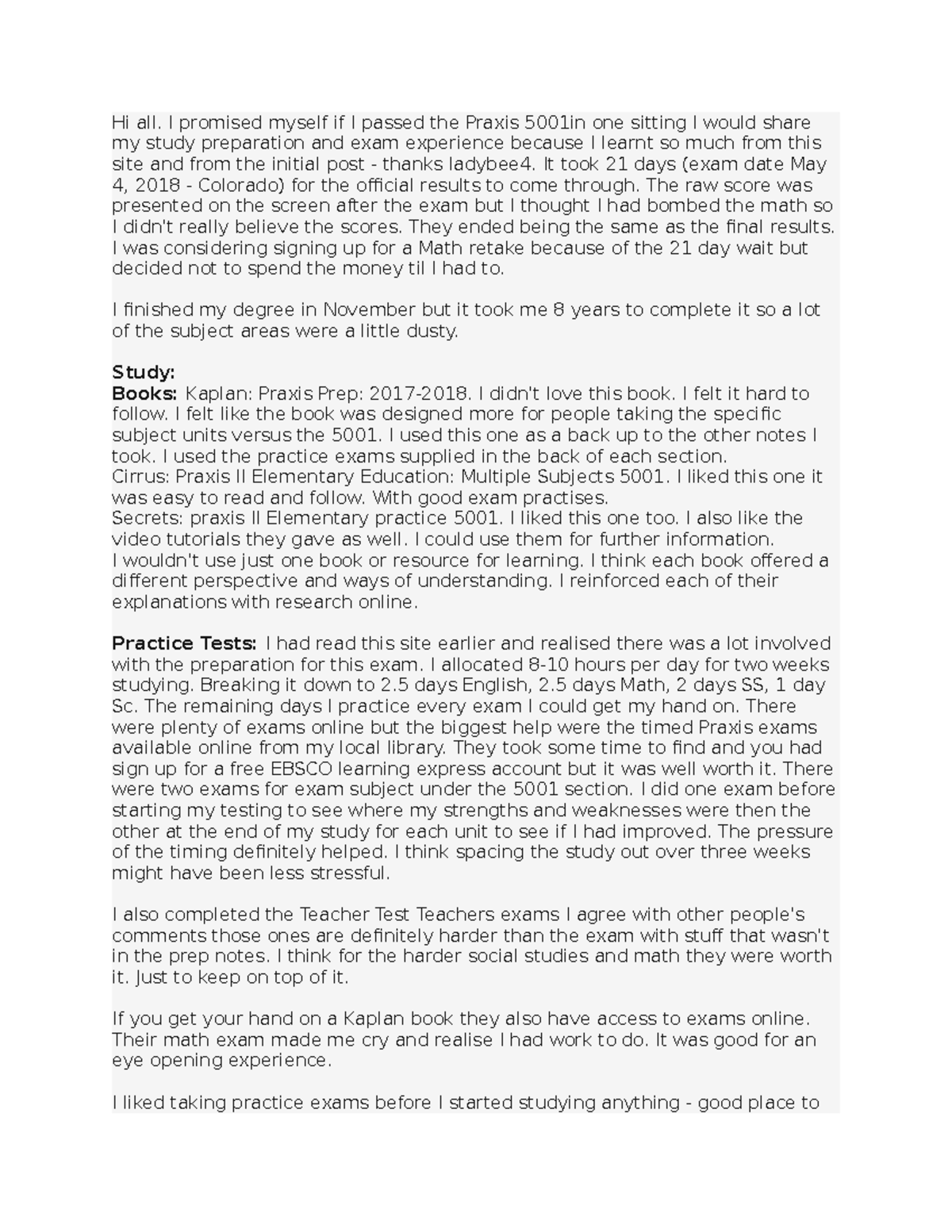 Science 5005 - Praxis study guide 5005 - Hi all. I promised myself if I ...