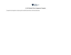 CJ-315 Mod 6 Activity - For Reference only - CJ- Mod 6 Assignment Eli ...