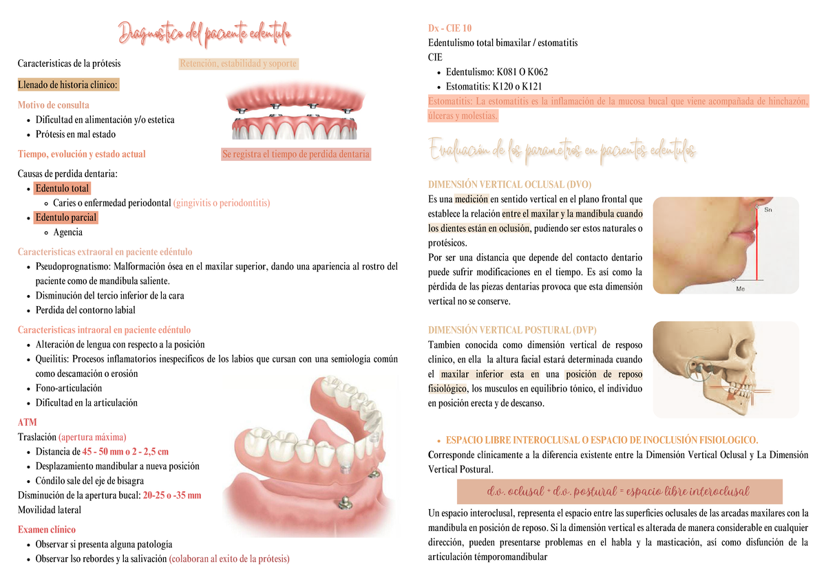 Paciente edentulo - Dificultad en alimentación y/o estetica Prótesis en ...