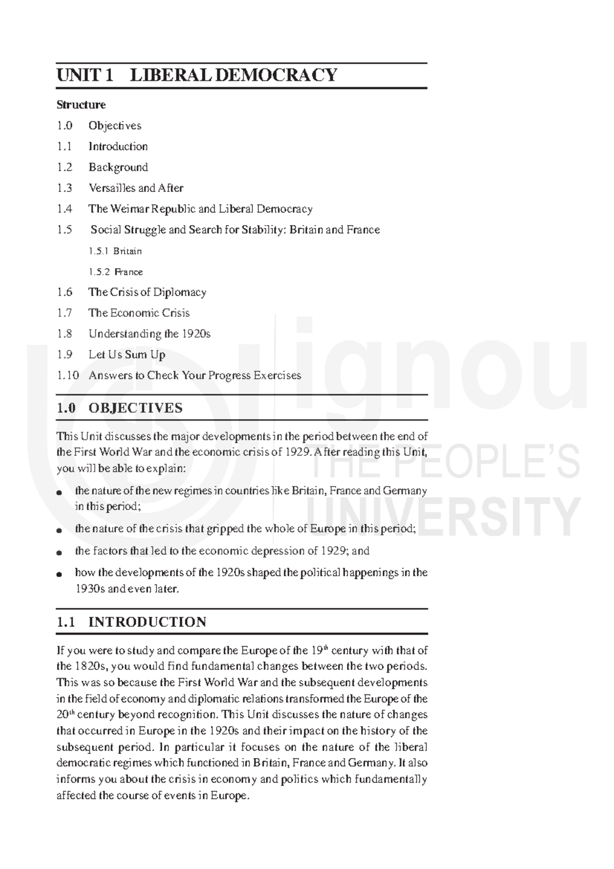 Unit-1 - Summary BA (Hons.) History - Liberal Democracy UNIT 1 LIBERAL ...
