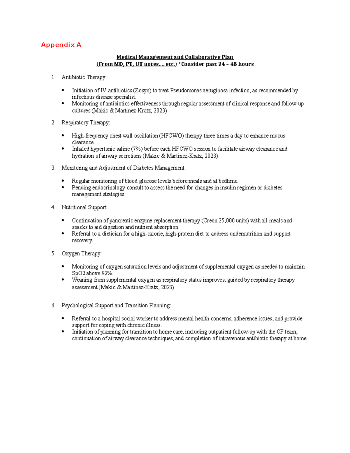 Appendix Pediatrics CJP - Appendix A Medical Management and ...