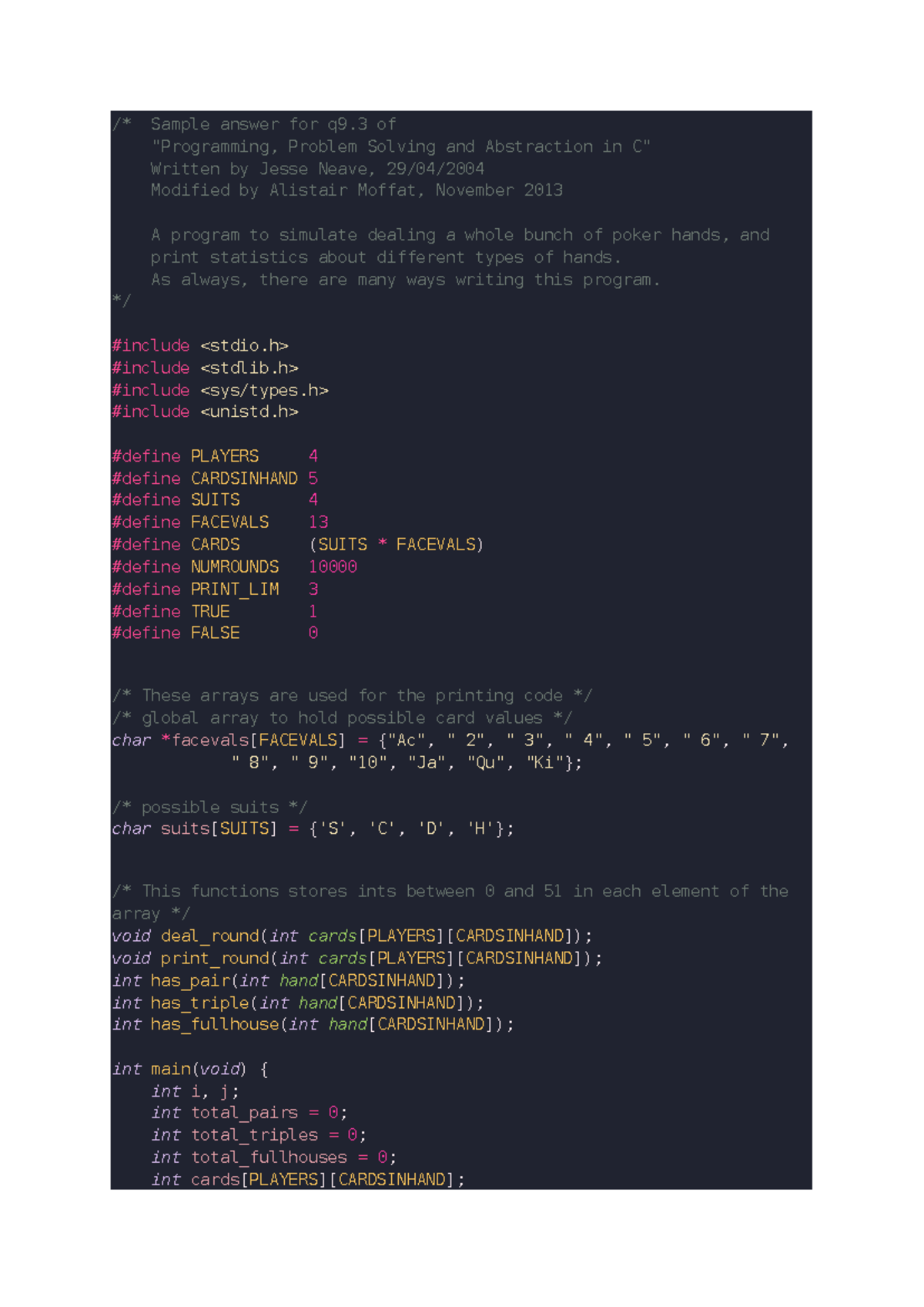 Workshop 12 Solution 9.3 - /* Sample answer for q9 of "Programming ...