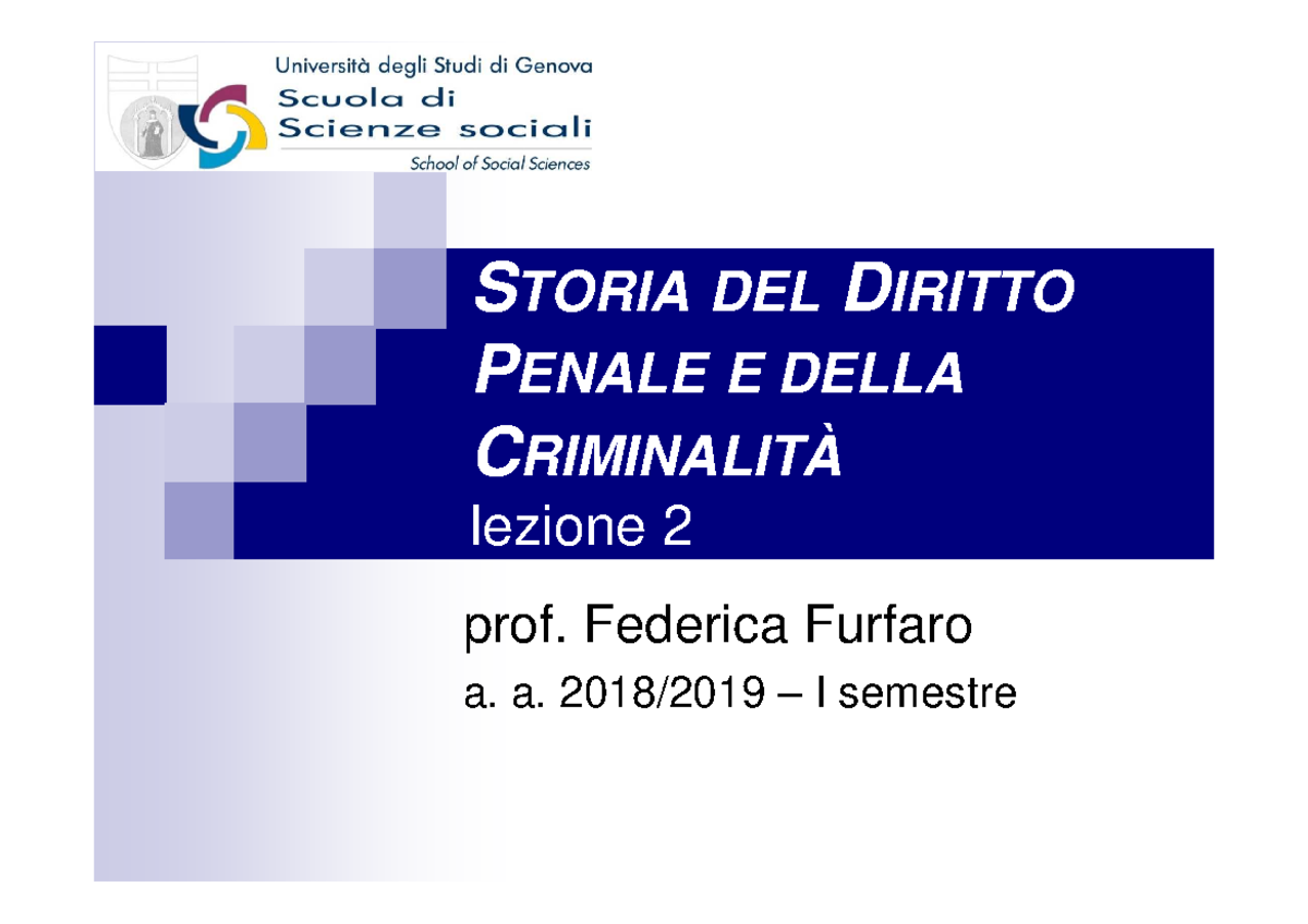 Storia del diritto penale e della criminalità - STORIA DEL DIRITTO ...