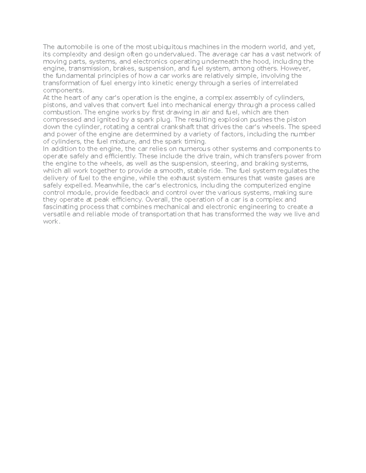 How does car work - asdas - The automobile is one of the most ...