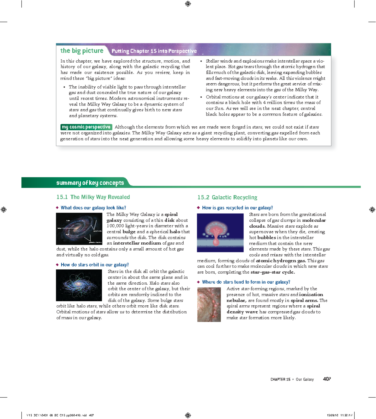 Bennett ecp8 ch15 chap summary - CHAPTER 15 • Our Galaxy 407 the big ...