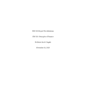 FIN320 - SNHU - Principles of Finance - Studocu