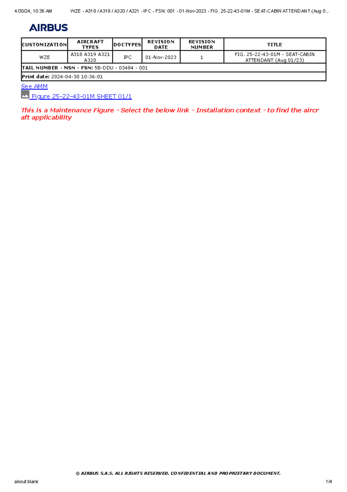 WZE - A318 A319 A320 A321 - IPC - FSN 001 - 01-Nov-2023 - FIG. 25-22-43 ...