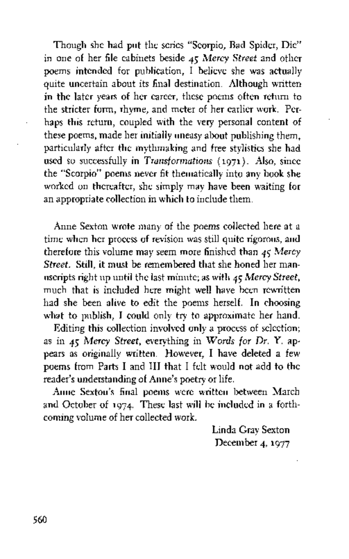 Anne Sexton - The Complete Poems 588 - Though she had put the series ...