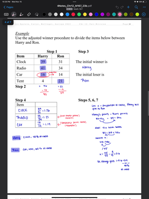 2 - This page of notes includes an example using the adjusted winning ...