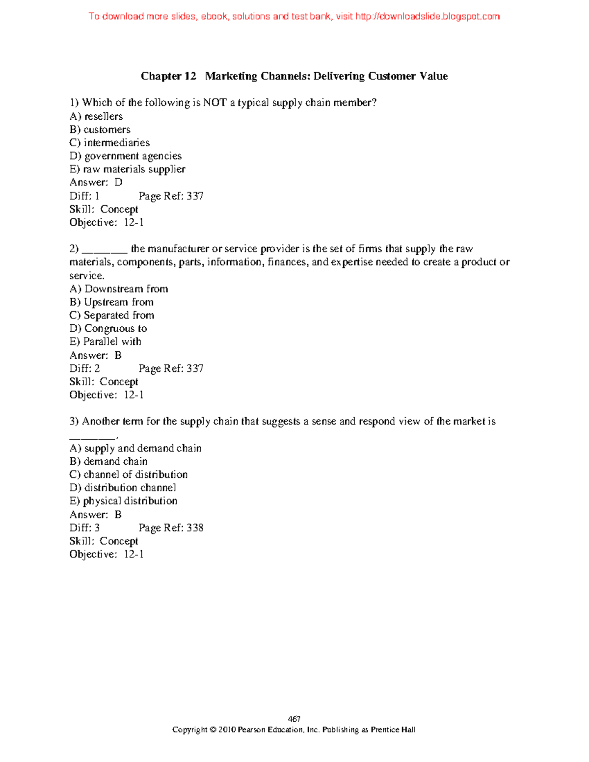 Chapter 12 - Practice Materials - 467 Chapter 12 Marketing Channels ...
