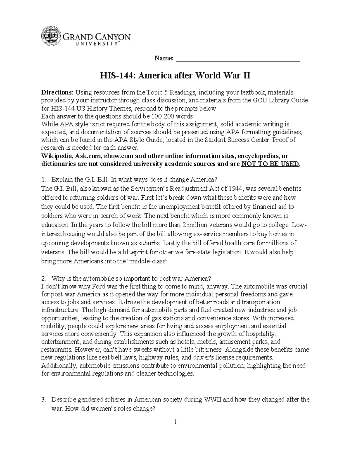 HIS-144-RS-America after WWII Worksheet-Complete (no name) - Name ...