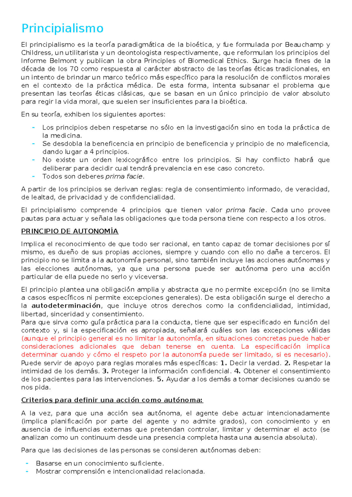 Principialismo - Resumen Bioética Y Derechos Humanos - Principialismo ...